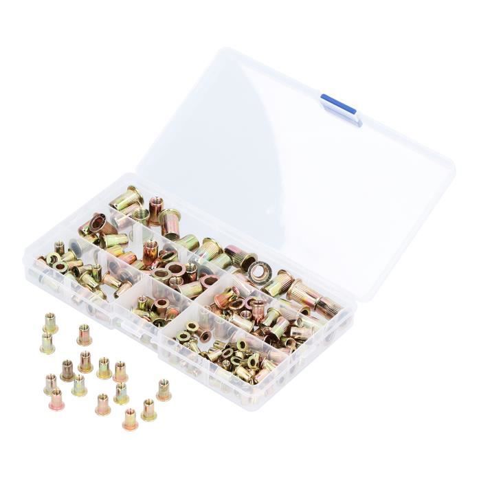 Crou à rivets crou de Rivet de Fixation, Jeu d'inserts Filetés à Tête Plate d'écrou de Rivet 165 ...