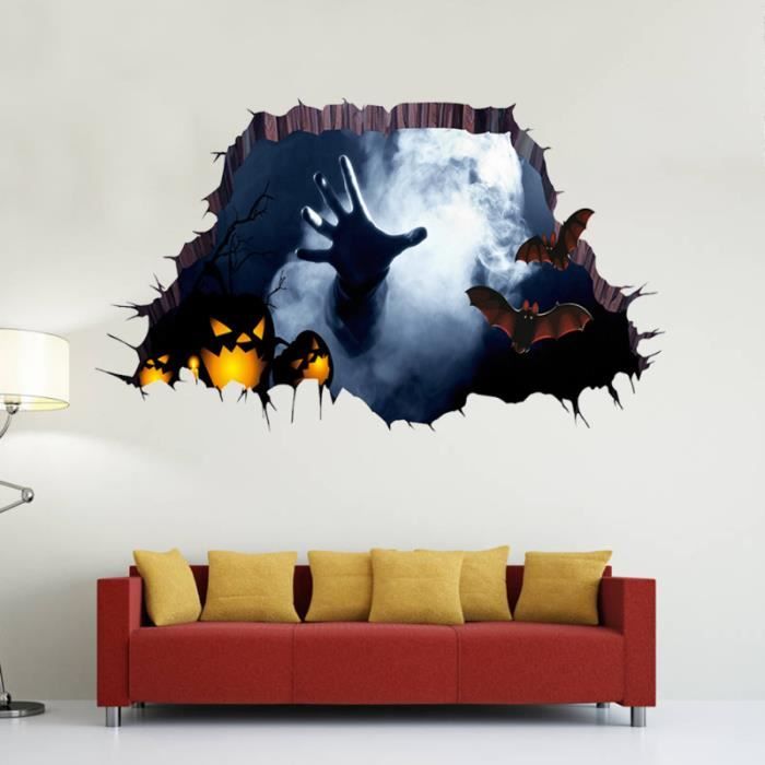 3D Autocollant De Plancher Chambre Salon Ménage Maison Hantée Décor ...