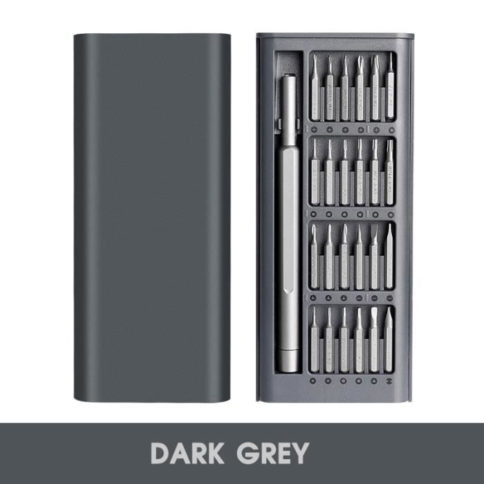TOURNEVIS,Dark Grey--jeu de tournevis de précision 25 en 1, Kit'embouts ...