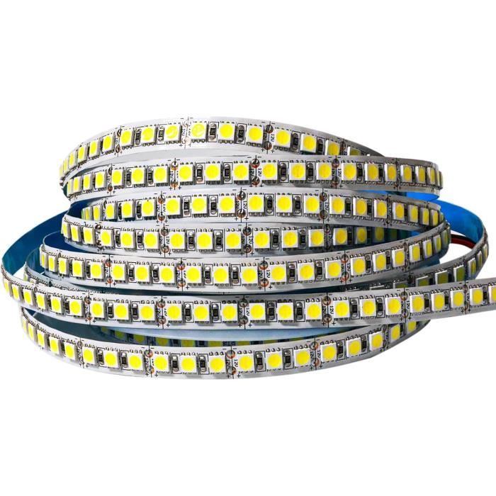 Ruban Led 12V, Blanc 6000K Bande Led 5M 5050 Ip20 120 Leds-M, Total 600 ...