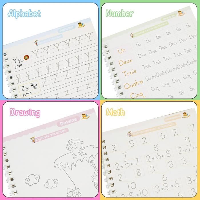 4 Cahier Ecriture Francais Set Ecriture Calligraphique En Français Pour ...