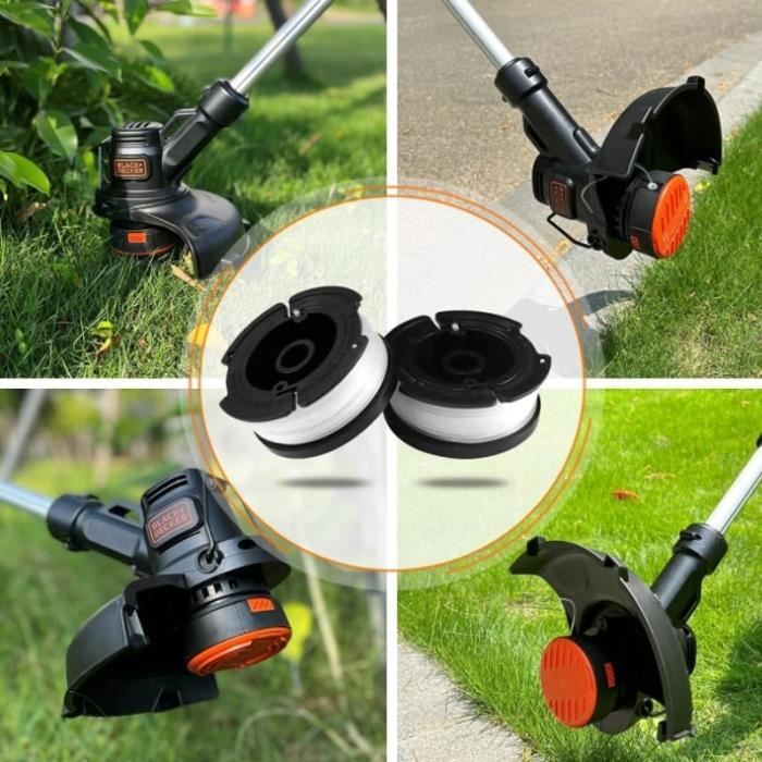6 Bobine Fil Coupe Bordure 1 Cap 1 Spring Set Compatible Avec Black Et Decker Nylon Tonte Corde ...
