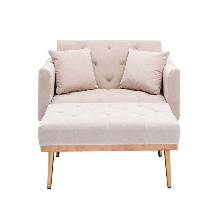 Fauteuil Réglable Beige Moderne - Dossier Inclinable Et Pliant ...