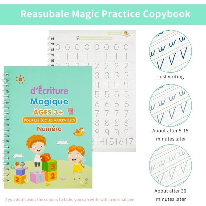 4 Cahier Ecriture Francais Set Ecriture Calligraphique En Français Pour ...