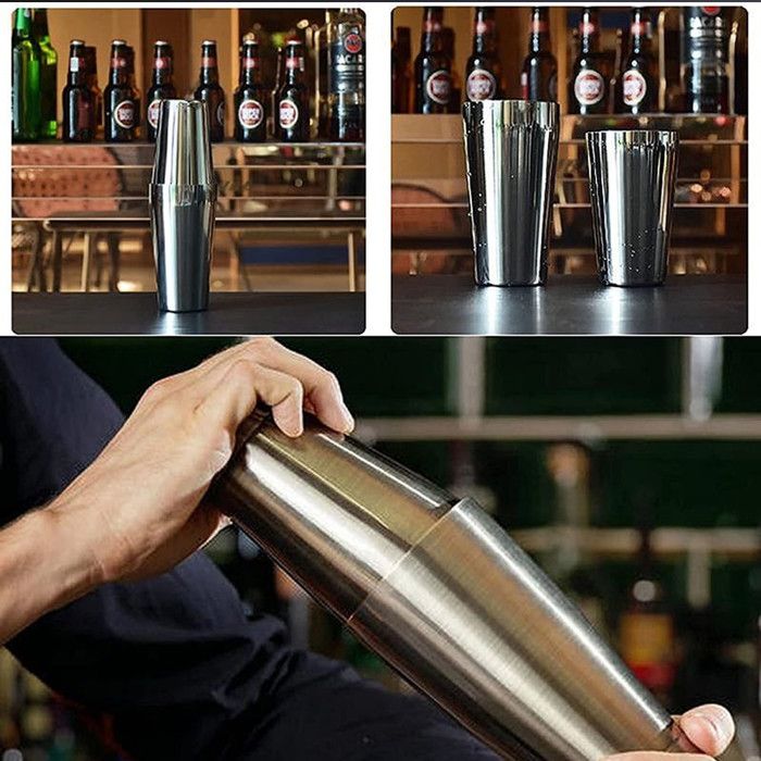 Barman ensemble, shaker boston, pour les cocktails, en acier inoxydable ...
