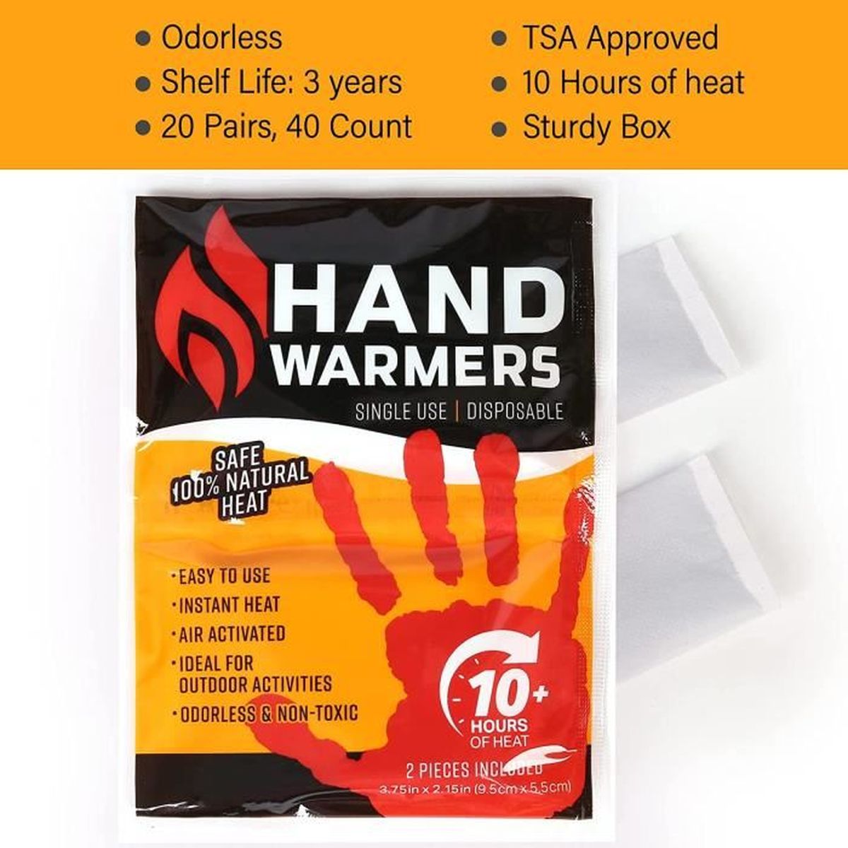 Chauffe-mains thermiques, 20 paires, chauffe-mains de poche jetables ...