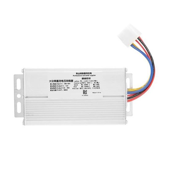 Duokon convertisseur de tension Transformateur de Tension Abaisseur 36-96V à 12V DC ...