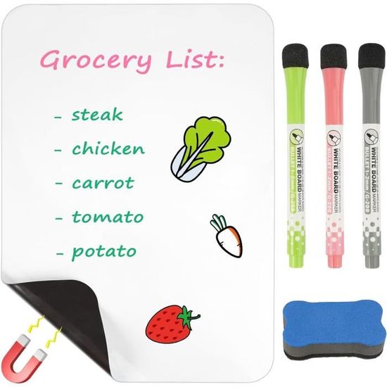 Tableau Frigo Magnétique A4, Petit Tableau Blanc Effacable 21X30Cm ...