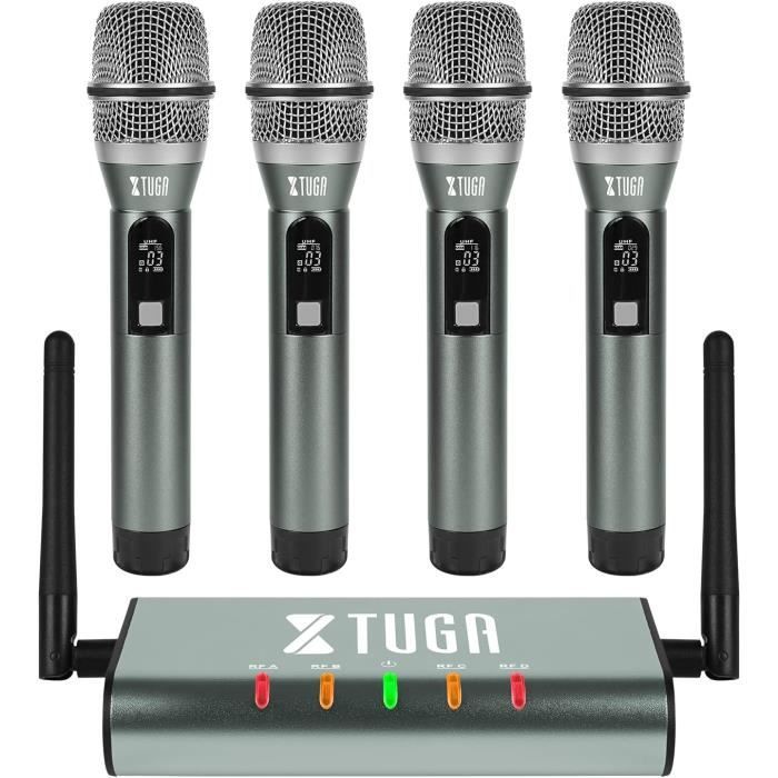 UF4600 Système de microphone sans fil à 4 canaux, microphone sans fil ...