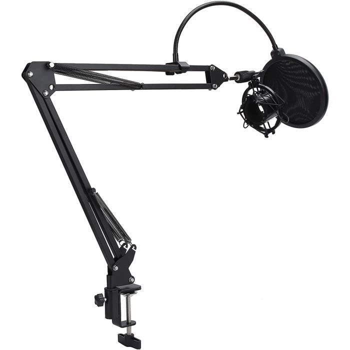 0 support de bras de microphone, support de micro de suspension clip de ...