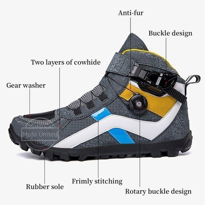 Bottes de moto décontractées pour hommes,cuir de vachette,chaussures d ...