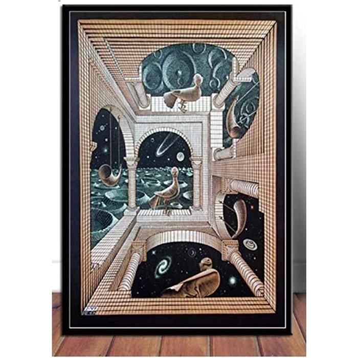 Escher Surréalisme Affiche Géométrique Mur Art Toile Peinture Affiche Décor À La Maison avec ...