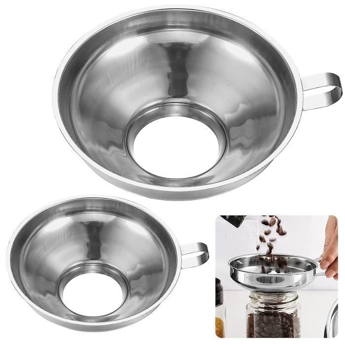 Lot de 2 Entonnoirs à Large Col en Acier Inoxydable pour Confitures ...