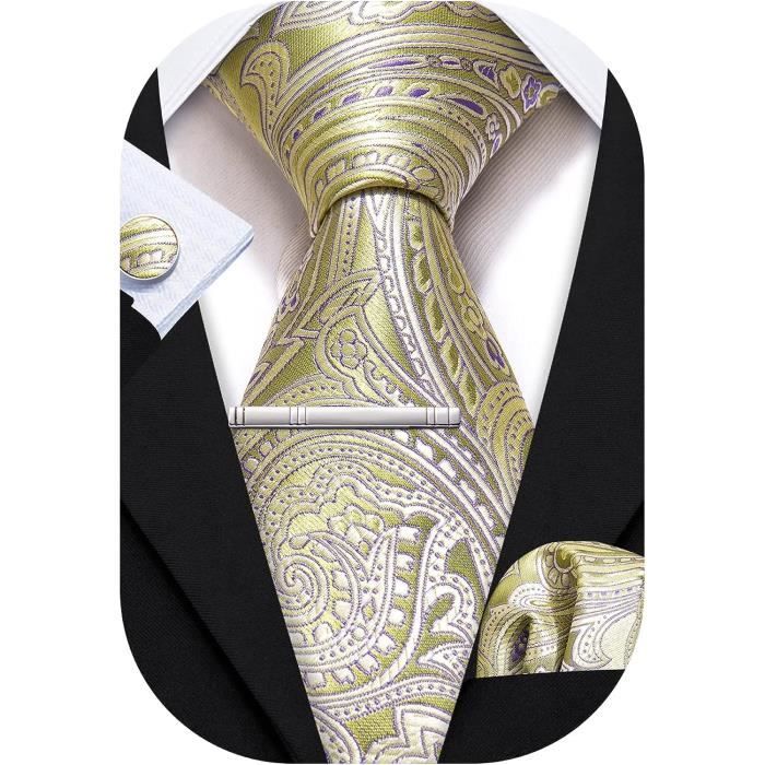 Lot De 4 Cravates En Soie Pour Homme-Motif Cachemire Floral-Pour Un ...