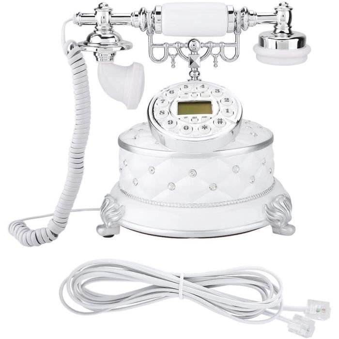 Telephone Filaire retro,Telephone Fixe Vieux avec Cadran Rotatif et Cloche en metal,Vintage ...