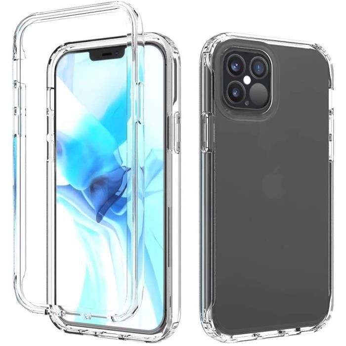 Coque 360 Degré iPhone 12 Pro, 2 en 1 Avant Et Arrière Full Body ...