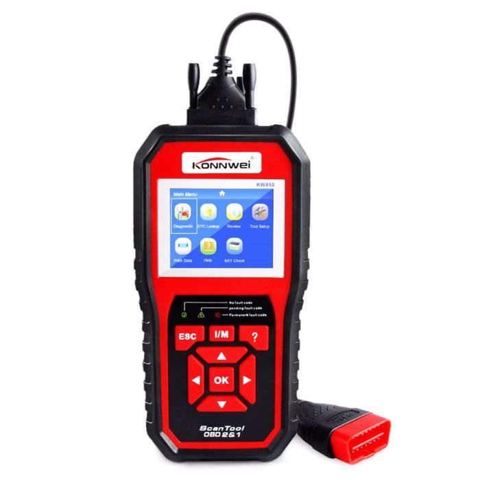 KONNWEI KW850 meilleur OBD 2 scanner automatique OBD2 scanner complet prend en charge multi ...