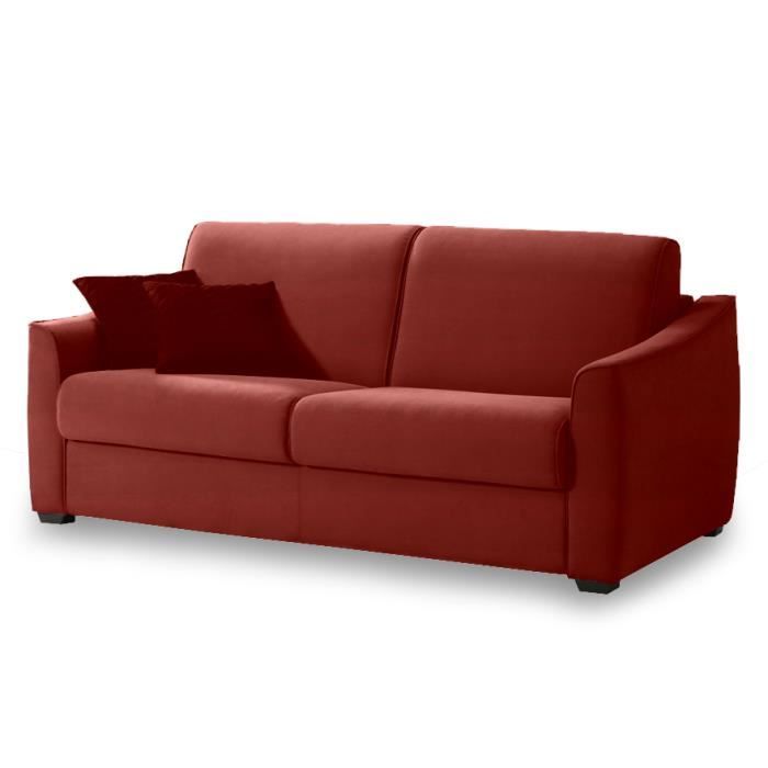 Canapé convertible Orient - 3 places - couchage 140 - couleur rouge ...