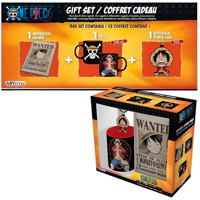 ONE PIECE - Coffret Cadeau (Mug+Keyring+Mini Notebook) - Luffy ...