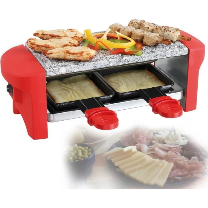 Raclette Pour 2 Personnes - Plaque En Pierre - Barbecue Électrique ...