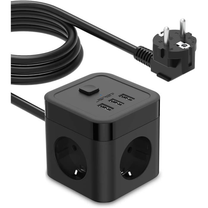 Cube Multiprise 3M Avec Usb 3 Prises Avec 3 Ports Usb Chargeur De ...