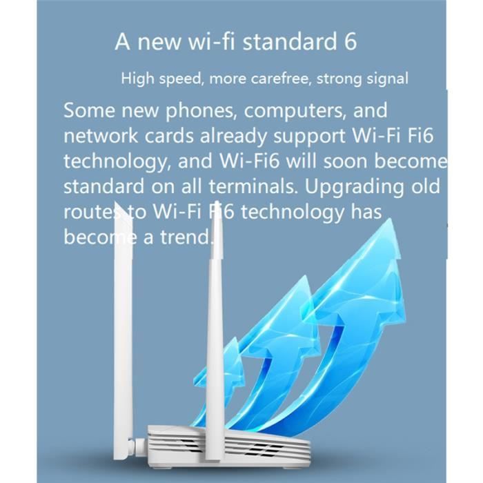 AX618E WiFi6 Routeur WiFi Sans Fil 2.4G-5.8G Double Bande 1200Mbps Routeur WiFi Domestique D ...