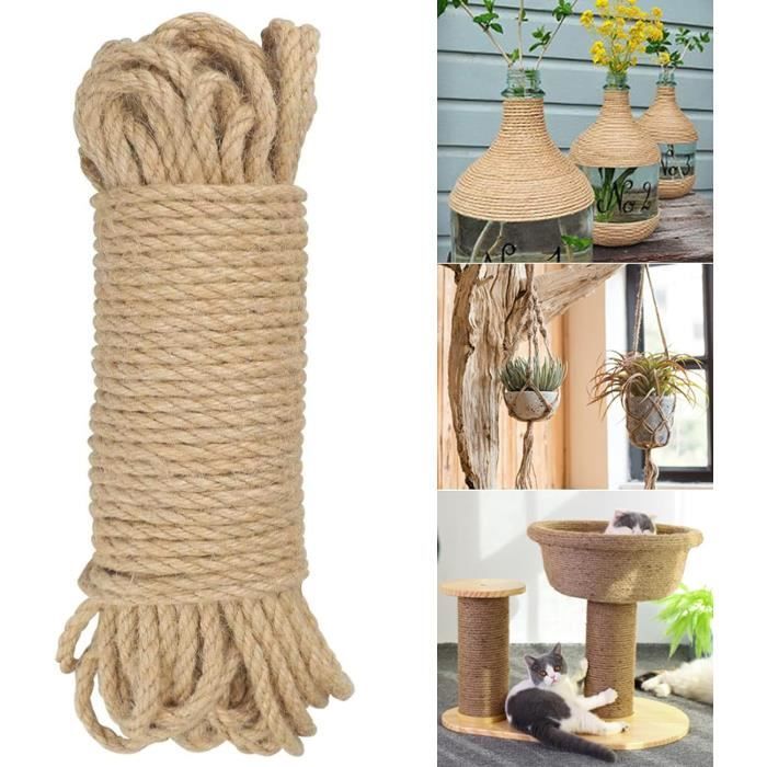 Corde Jute Corde Chanvre - 5mm x 50M Corde De Jute Solide et Souple ...