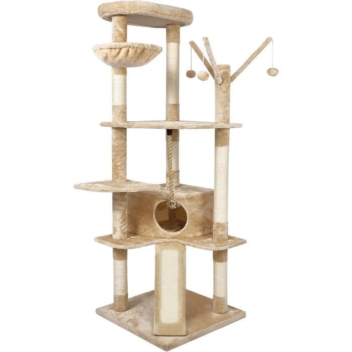 Arbre à Chat, Arbre a Chat Hauteur 167cm,Tour de Jeux pour Chats avec 4 ...