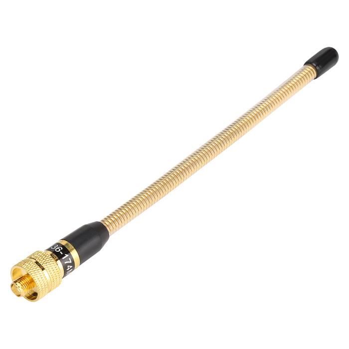 YAJ SMA Golden Female Flexible Spring Antenna VHF for Kenwood/Baofeng/Puxing/TYT Walkie Talkie ...