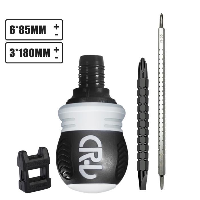 TOURNEVIS,Set B Plus (2 Bits)--Mini tournevis magnétique télescopique ...