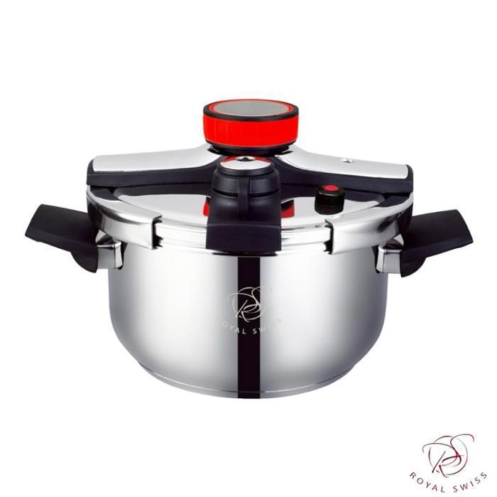 Cocotte minute - ROYAL SWISS - Autocuiseur 6L - Acier inoxydable 18/10 ...