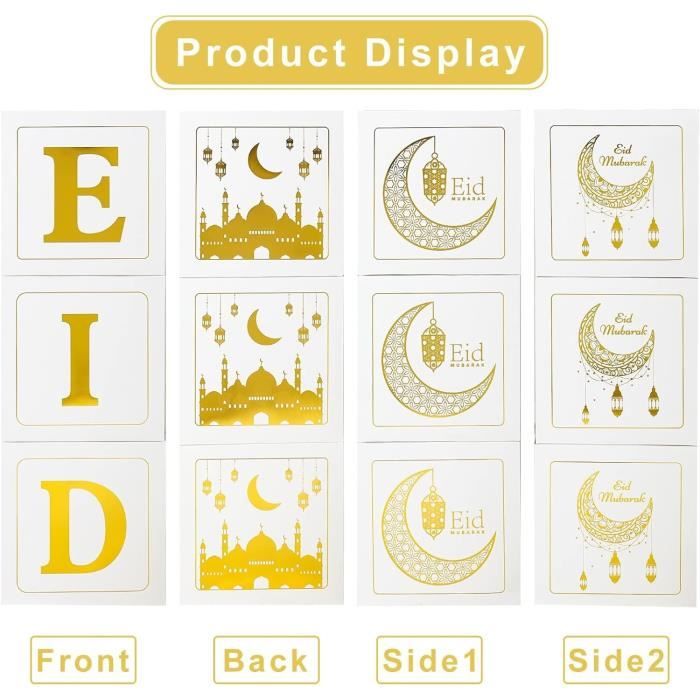 Boite Eid Mubarak Eid Mubarak Decoration - 3 Pièces Boite Aid Moubarak ...
