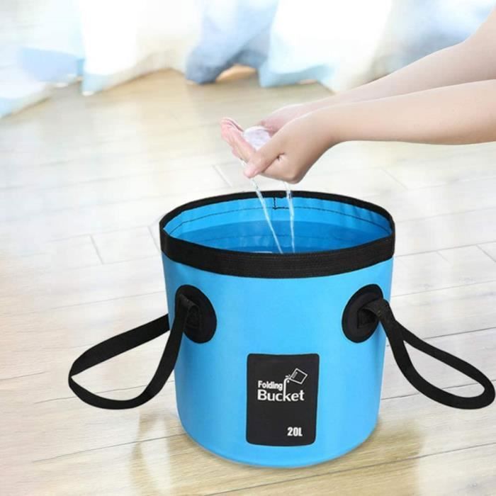 Seau pliable - Bleu - 20L - Étanche - Résistant à l'abrasion ...