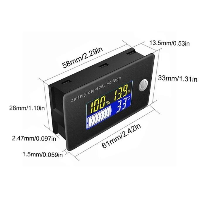 12V - Écran Lcd De 12v 4 En 1 Pour Mesurer La Capacité De La Batterie ...