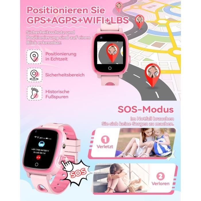 4G Montre Connectée Enfants, 4G Appel Montre Gps Enfant, Smartwatch ...