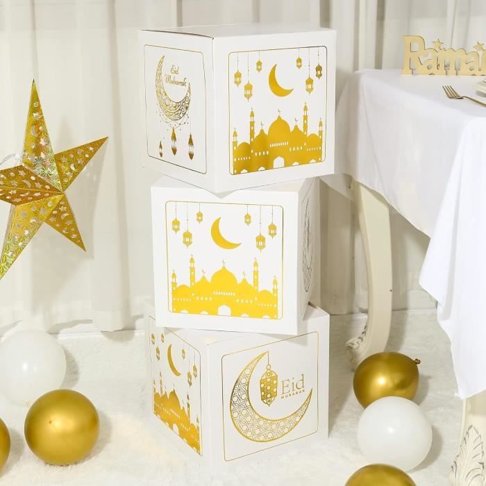 Boite Eid Mubarak Eid Mubarak Decoration - 3 Pièces Boite Aid Moubarak ...