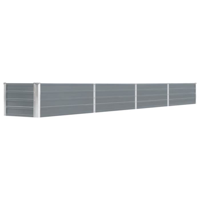 Parfait - TOP Lit surélevé de jardin Acier galvanisé 320x40x45 cm Gris ...
