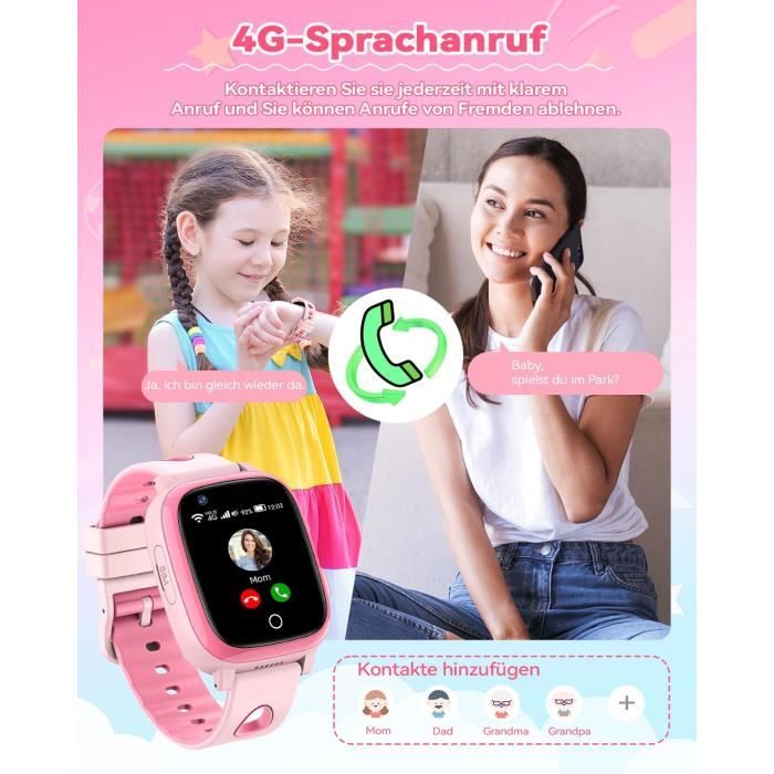 4G Montre Connectée Enfants, 4G Appel Montre Gps Enfant, Smartwatch ...