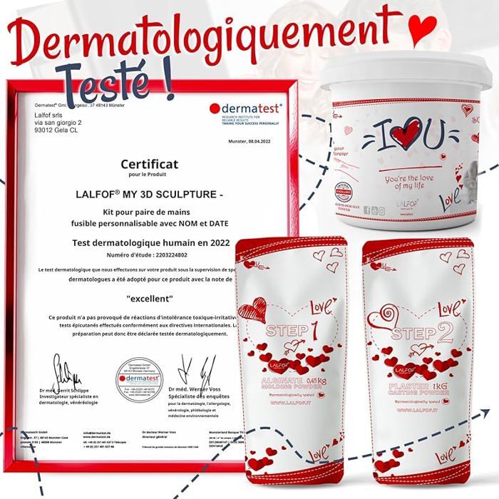 Kit Moulage Main Couple avec Nom | Cadeau Personnalisé Femme Homme ...