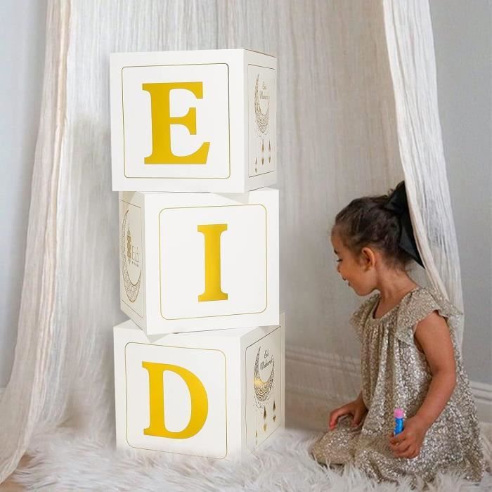 Boite Eid Mubarak Eid Mubarak Decoration - 3 Pièces Boite Aid Moubarak ...