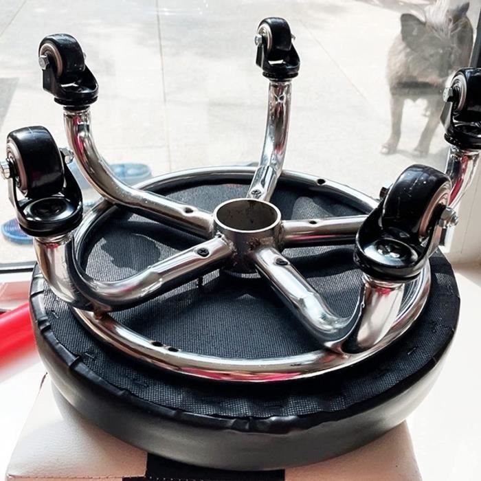 Tabouret À Roulettes Avec Dossier - WEYE - Repose-pieds Bas - 5 ...