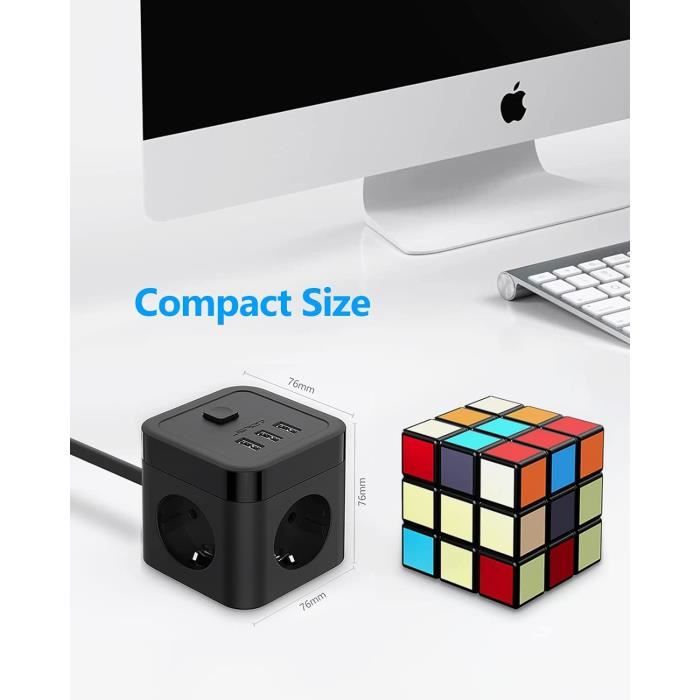 Cube Multiprise 3M Avec Usb 3 Prises Avec 3 Ports Usb Chargeur De ...