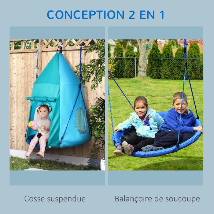 Outsunny - Balançoire - Polyester - 100x100x150cm - Bleu - Cdiscount ...