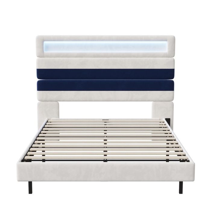 Lit 140x190cm - Lit Double Flottant 140x190 - avec Tête de Lit ...
