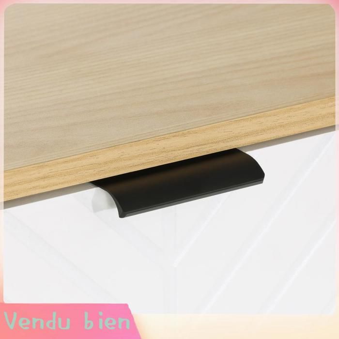 LIA Buffet bas chevrons bois naturel 91,5x35x77,4cm - Cdiscount Maison