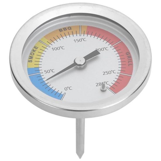 ROM Thermomètre à barbecue 0-280 ℃ thermomètre à gril en acier ...