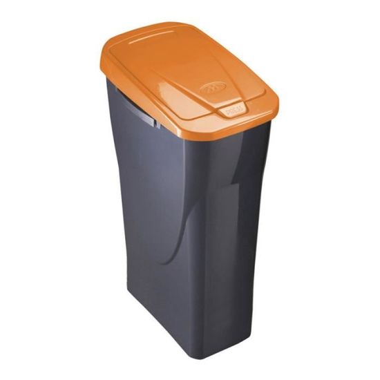 Poubelle 15 litres ecobin avec couvercle noir/oranje 31x20x42cm mondex ...