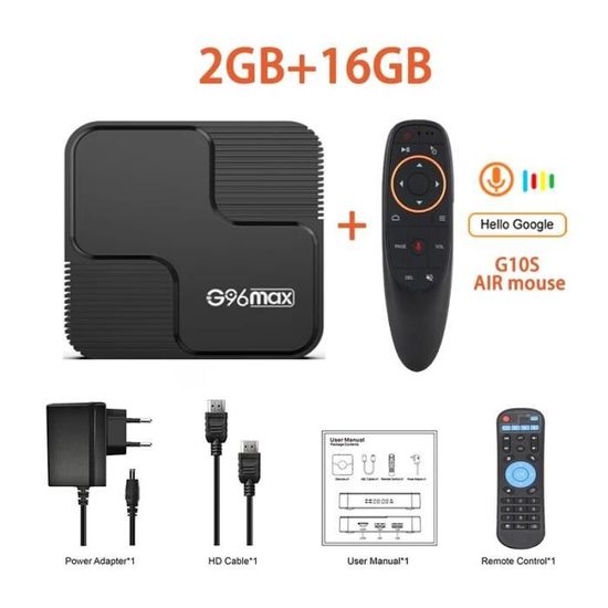 Boîtier Smart TV - RNCYN - G96 Max - Android 12 - 4 Go RAM - 64 Go ...