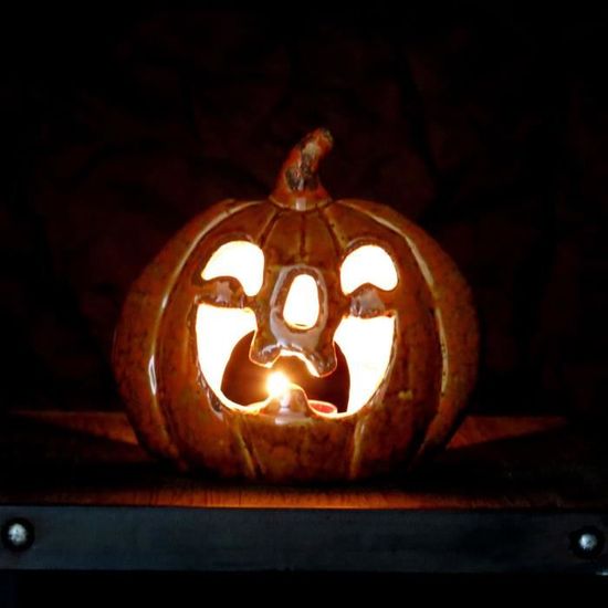 Bougeoir citrouille creuse en céramique d'Halloween, décoration de fête ...