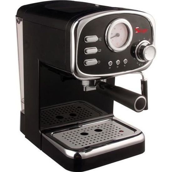 Machine à expresso et Cappuccino Design rétro - 1100W - 3 filtres ...